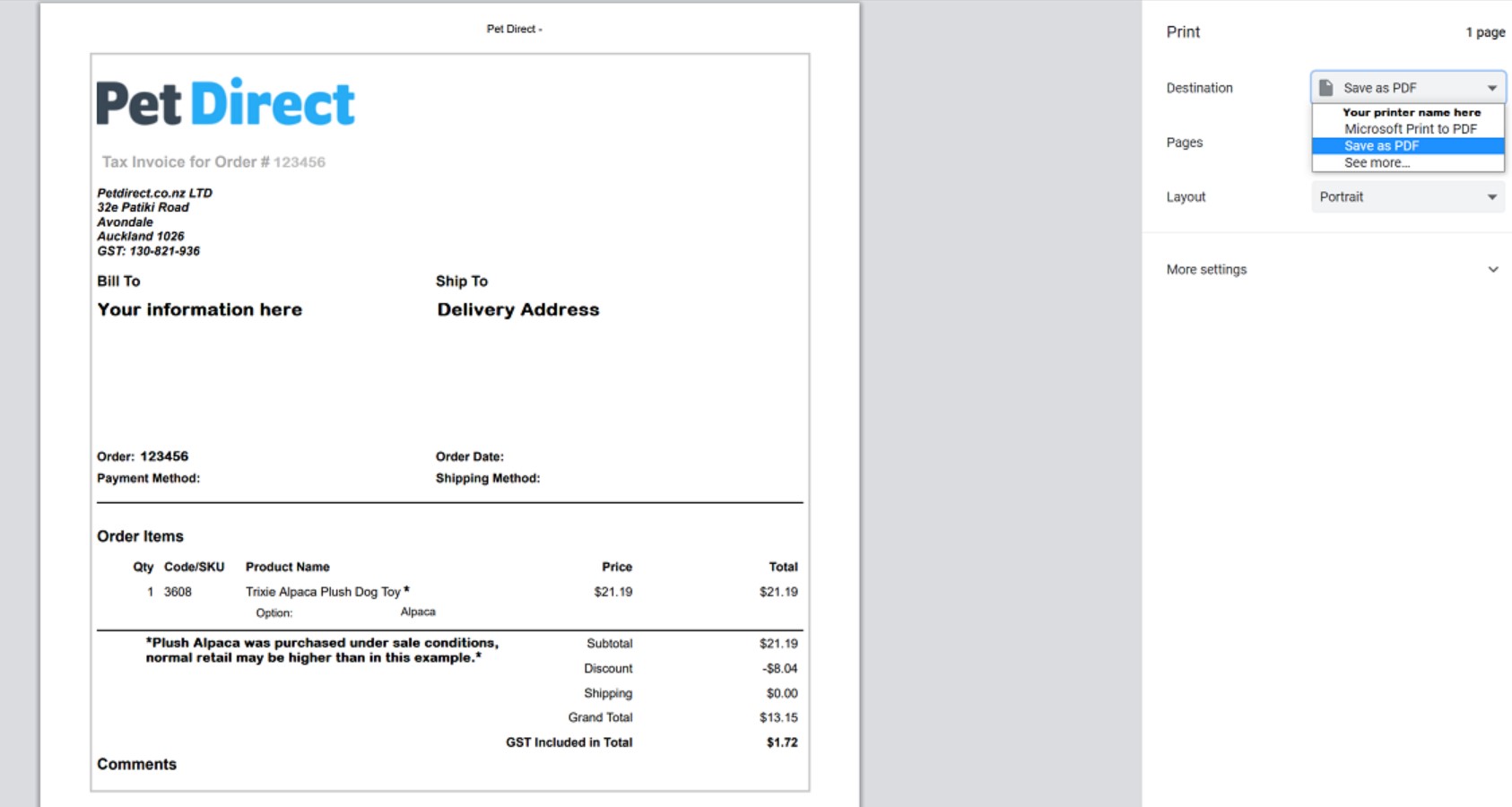 How do I get a GST receipt? – petdirect.co.nz
